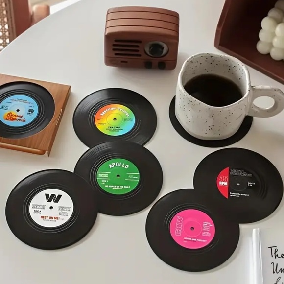 Boutique | Kitchen | New Set Of 6 Vinyl Record Classic Coasters | Poshmark
